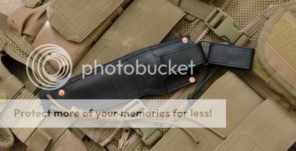 Custom leather sheath for Ratmandu with removable dangler, firesteel ...