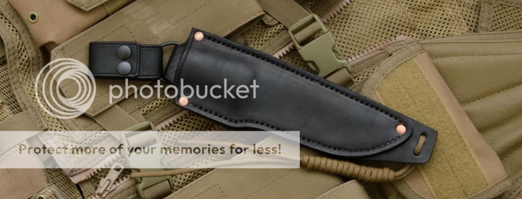 Custom leather sheath for Ratmandu with removable dangler, firesteel ...