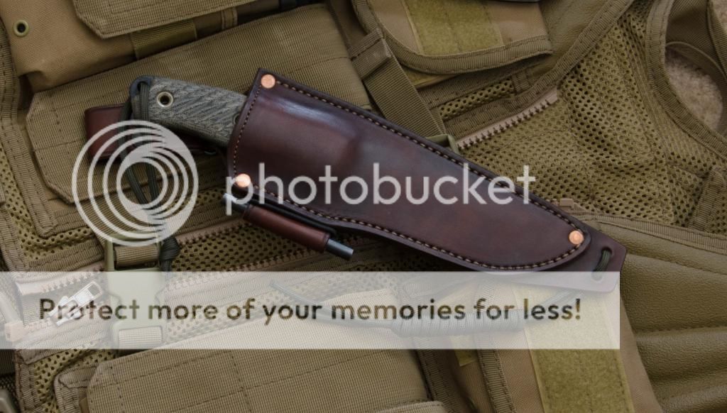 Custom leather sheath for Ratmandu with removable dangler, firesteel ...