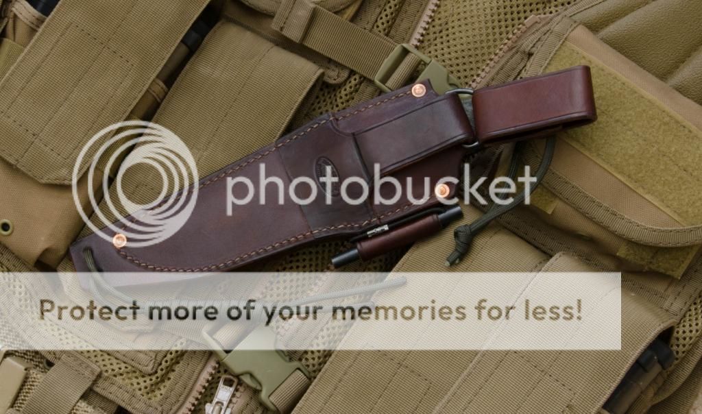 Custom leather sheath for Ratmandu with removable dangler, firesteel ...